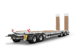 Humbaur | Tieflader mit Extras für Baumaschinen- und Containertransport