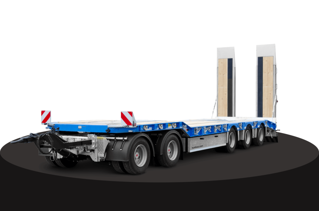 Humbaur | Tieflader mit Extras für Baumaschinen- und Containertransport